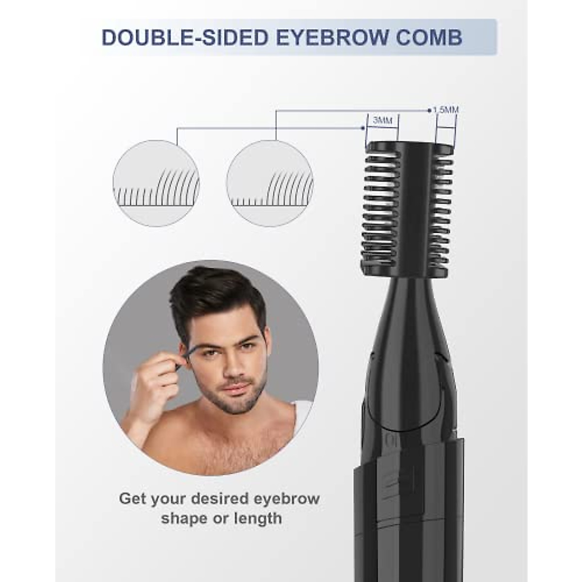 GAERUO Electric Eyebrow Trimmer, Painless Portable Eyebrow Shaper Trimmer Kit for Women Men, Eyebrow Hair Trimmer with Battery for Face Lips Armpit Leg Body