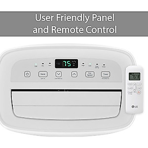 LG 7,000 BTU (DOE) / 10,000 BTU (ASHRAE) Portable Air Conditioner, Cools 300 Sq.Ft. (12' x 25' room size), Quiet Operation, LCD Remote, Window Installation Kit Included, 115V, LP0721WSR