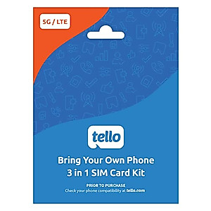 Tello Mobile - Bring Your Own Phone - 3 in 1 GSM SIM Card Kit