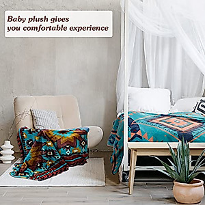 2 Pcs Aztec Blankets Aztec Throw Blankets Southwestern Navajo Tribal Warm Blanket Native American Decor for Camping Travel Gift Bedroom Living Rooms Couch Bed Chair Decor, 39 x 47 Inch