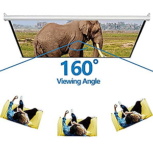 ZENY Portable Projector Screen Manual Pull Down 120 Inch 1:1 Hanging Projection Screen 4K Indoor Outdoor Movies Screen for Home Theater Office Video Game