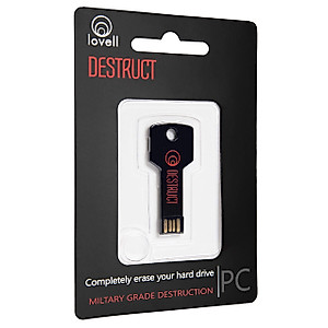 DESTRUCT USB Gadget - Military Grade Hard Drive Wiper - Permanently Erase All Data on PC and Laptops Before Selling