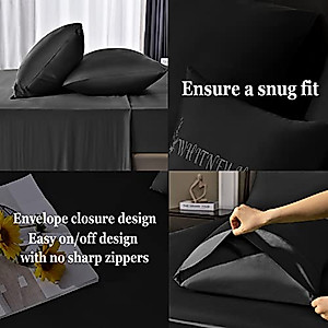 Whitney Home Textile Full Size Sheet Set - Rayon Derived from Bamboo, Luxury Cooling Bed Sheets, 16" Extra Deep Pocket, Soft & Breathable Hotel Bedding Sheets and Pillowcases Sets