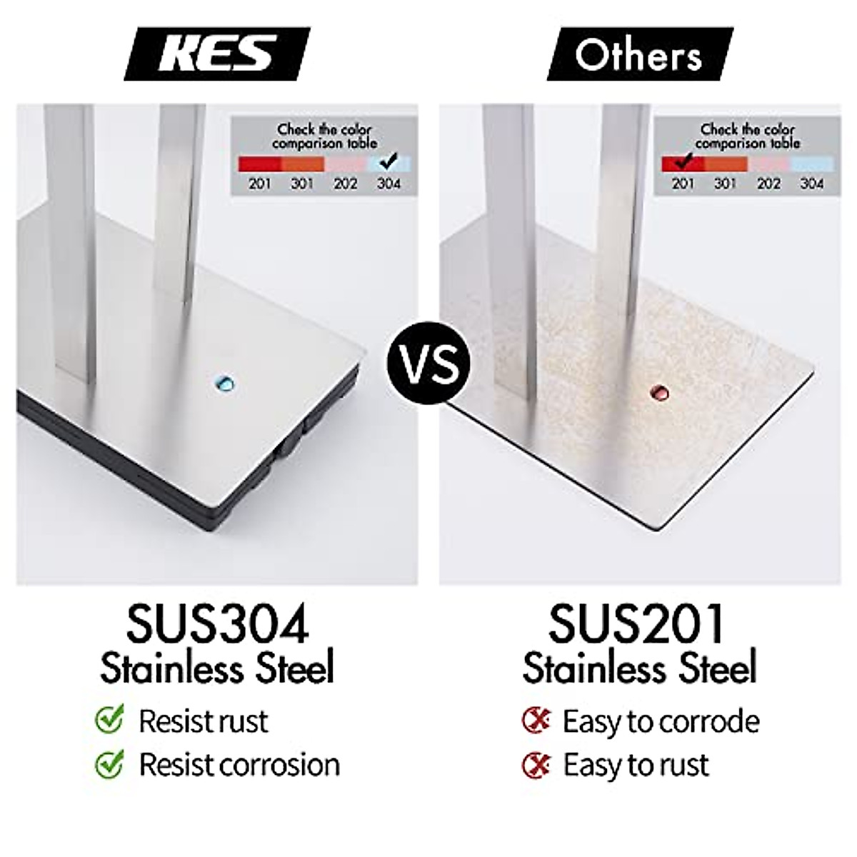 KES Towel Rack Bathroom Hand Towel Holder 2-Tier, Towel Rack for Bathroom Floor, SUS304 Stainless Steel Brushed Finish, BTH221-2