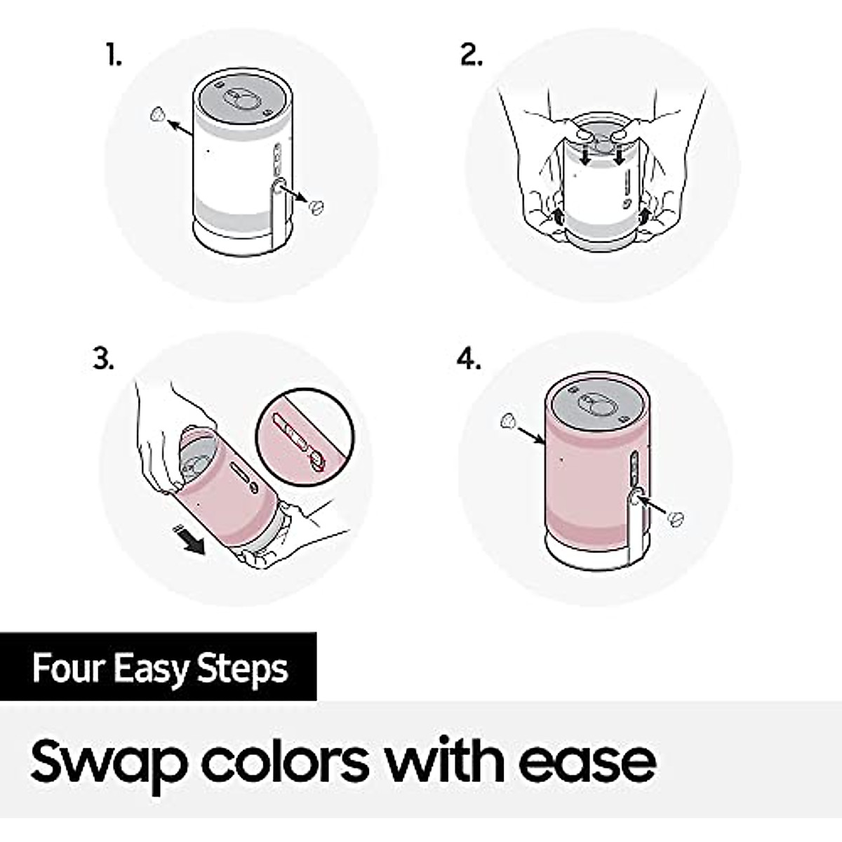 SAMSUNG 30”- 100” The Freestyle Smart Portable Projector, FHD, HDR, SP-LSP3BLAXZA with a SAMSUNG The Freestyle Skins for Smart Portable Projector, Device Cover Sleeve, 2022 Model, Blossom Pink (2022)