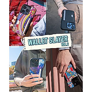 Smartish iPhone 14 Pro Wallet Case - Wallet Slayer Vol. 2 [Slim + Protective] Credit Card Holder with Kickstand - Black Tie Affair