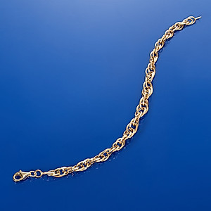 Ross-Simons 14kt Yellow Gold Interlocking Double-Oval Link Bracelet. 7 inches