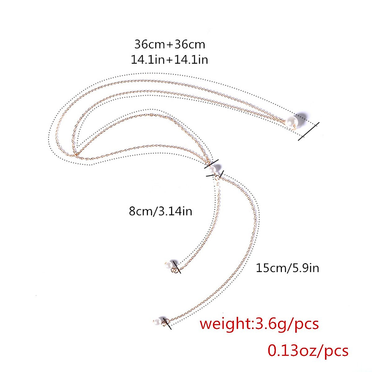 Olbye Back Necklace Pearl Backdrop Necklaces Body Chain Jewelry for Women Bridal Jewelry (Silver)