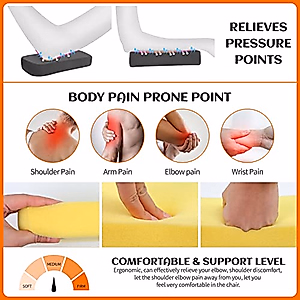 RULAER New Ergonomic Office Chair Arm Pads Super Soft Gaming Chair Accessories Gel Non-Slip Cover Removable Washable Kids Memory Foam Pillow-Help Relieve Elbow Fatigue(Set of 2) (Velvet,Black)