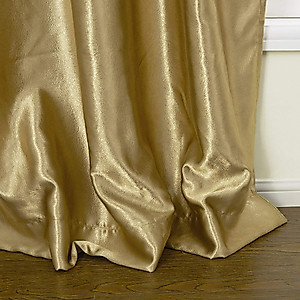 KoTing Gorgeous Solid Blackout Golden Curtain Drape for Bedroom 1 Panel Grommet Top (1Panel 50Wx84 L)
