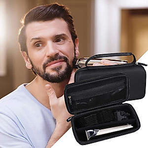 Aproca Hard Travel Storage Case,for Wahl Clipper Stainless Steel Lithium Ion Plus Beard Trimmer Hair Clippers Shavers 9818 / Braun MGK3060 Men's Beard Trimmer (Black)