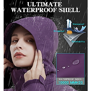 CAMELSPORTS Womens Ski Jackets Waterproof Fleece Snow Coat 3 in 1 Snowboarding Jackets Winter Warm Windbreaker Raincoat Outdoor