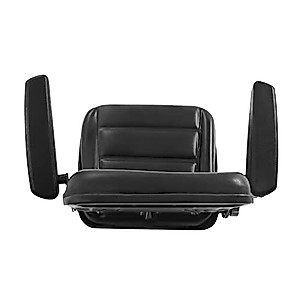 Black Universal Seat, Replacement Forklift Seat Garden Tractor Seat Universal Lawn Mower Seat Tractor Suspension Seat with Adjustable Backrest