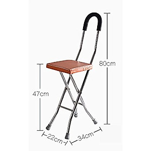 Cane Seat Folding Crutch Stool Folding Travel Cane Walking Stick Seat Camp Stool Chair Hiking Stick Cane Deluxe Massage Crutches Seat Stainless Steel Walking Stick Travel Aid for Elder Gift Practical