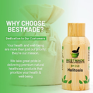 BM249 Halitosis, Natural Remedy for Bad Breath - Helps Improve Oral Health, Reduce Smelly Breath & Restore Healthy Bacteria in The Mouth, 30mL