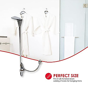 Home Basics 2 Hook Over The Door Hanger, Chrome