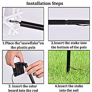 PLTCAT Yard Decoration Stake Lights Outdoor, Waterproof Garden Lights with 2-Lighting Modes, Solar Lights for Pathway, Lawn, Yard Decor (Snowflake)