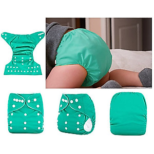 Reusable Cloth Diapers Newborn for Boys and Girls One Size Adjustable Washable Pocket Diaper Cover 6 Reusable Diapers + 6 Charcoal Bamboo Inserts+2 Microfiber Inserts and 1 Reusable Diapers Wet Bag