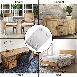 2.4 x 1.5 Inch Metal Flat Straight Mending Plates Fixing Corner Brace with Screws for Furniture, Wood, Shelves, Cabinet, 12 Pcs