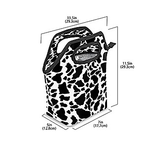 Cow Lunch Box Cow Animal Skin Print Insulated Soft Lunch Bag Mini Cooler Thermal Meal Tote Bags With Zipper for Outdoor Work School Picnic Travel