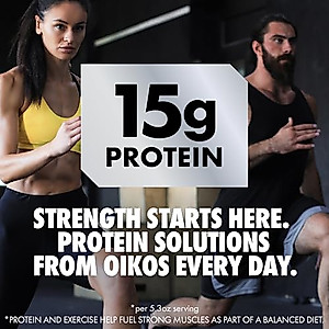 Oikos Triple Zero Strawberry Nonfat Greek Yogurt Pack, 0% Fat, Sugar Free and 0 Artificial Sweeteners, Just Delicious High Protein Yogurt, 4 Ct, 5.3 OZ Cups