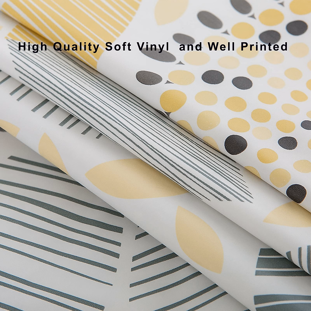 LIBERECOO Round Vinyl Fitted Tablecloth with Flannel Backing Elastic Edge Plastic Table Cover Waterproof Table Cloth Stain-Resistant Wipeable for 40"-44" Round Table