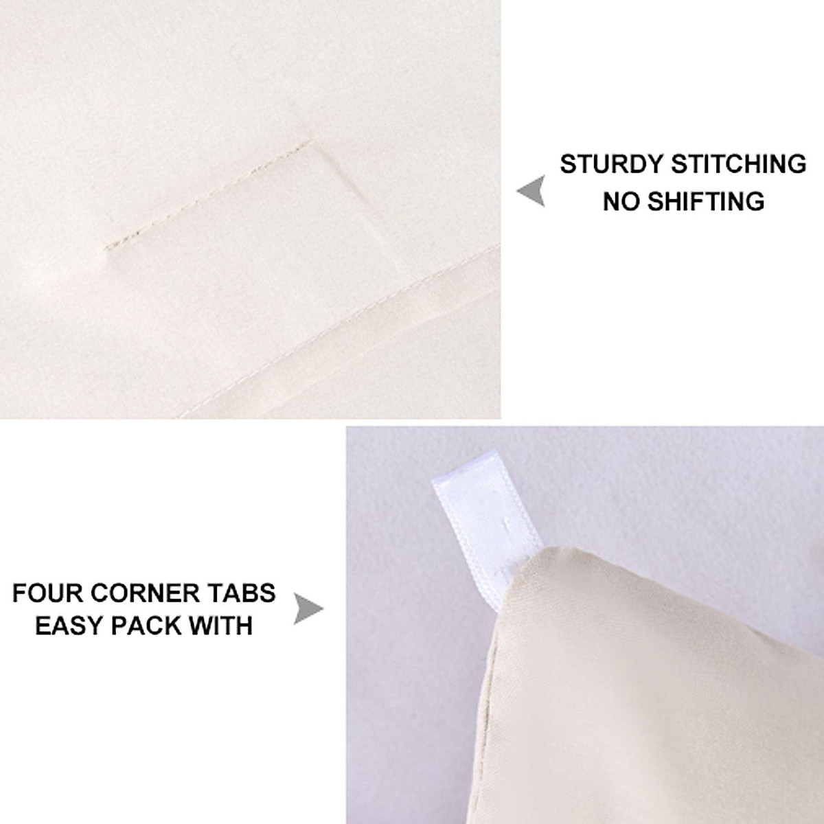 Faincy Beige King Size Comforter Set, Boho Pleated Striped Reversible Down Alternative Bed Sets - 104 x 90 3PC Soft Microfiber Duvet Farmhouse Bedding in a Bag for Women Men, Cream