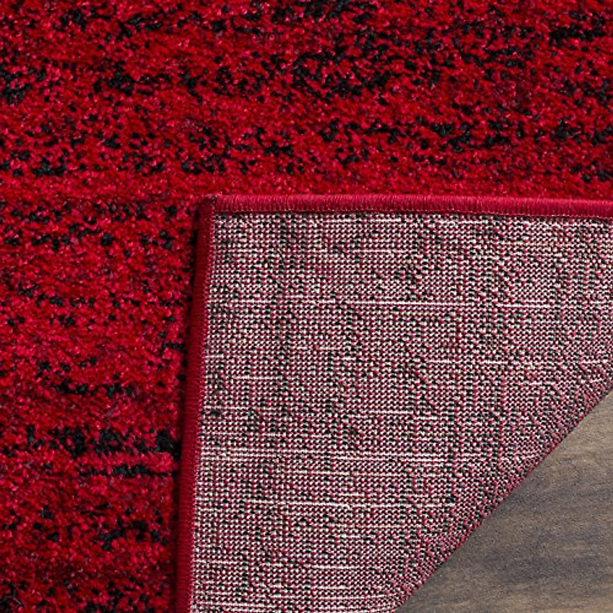 SAFAVIEH Adirondack Collection Area Rug - 6' x 9', Red & Black, Modern Abstract Design, Non-Shedding & Easy Care, Ideal for High Traffic Areas in Living Room, Bedroom (ADR117F)