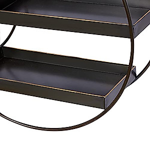 Deco 79 Metal Round 5 Shelves Wall Shelf, 34" x 7" x 20", Black