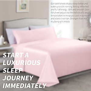 Cobedzy Satin Body Pillow Cover, 20x54 Body Pillow Cover Cooling, Blush Pink Body Pillowcase, Soft Silky Body Pillow Case with Envelope Closure