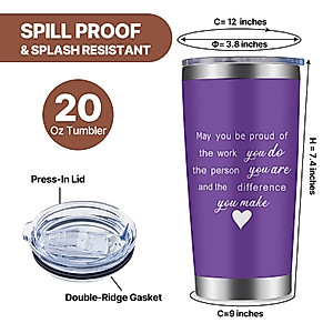 WFSJRED May You Be Proud Of The Work You Do 20 oz Insulated Tumblers with Lid & Straw | Employee Appreciation Gifts Stainless Steel Travel Coffee Wine Tumbler Mug (MAY Tumblers)