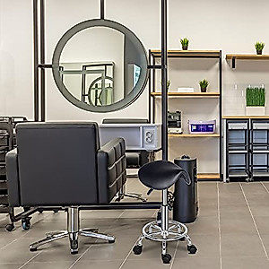 FRITHJILL Bar Stool,Rolling Hydraulic Ergonomic Saddle Seat Salon Barber Chair Saddle Stool Pedicure/Manicure Nail Technician Massage Stool | Black