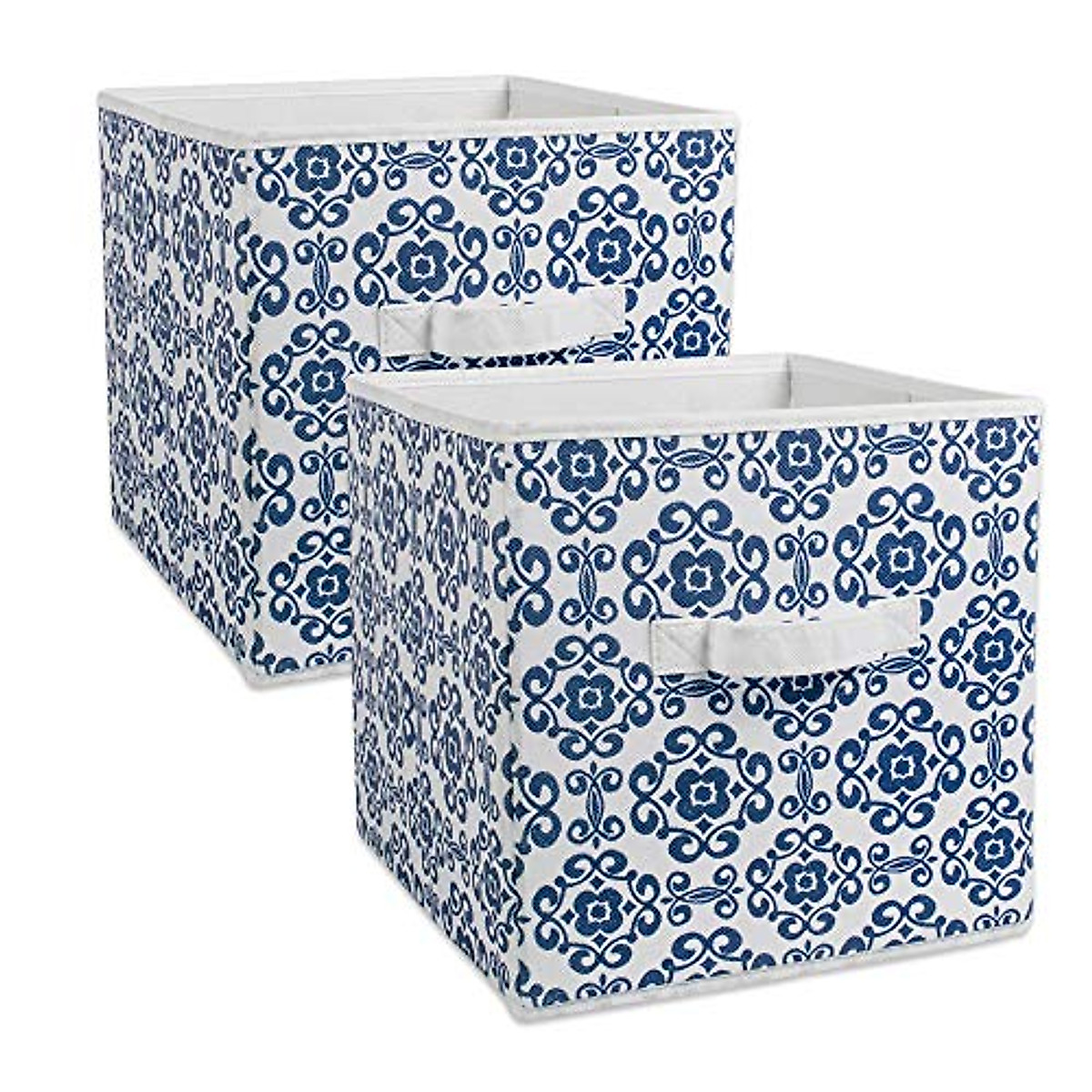 DII Non Woven Polyester, Scroll Storage Bin, Small, Nautical Blue