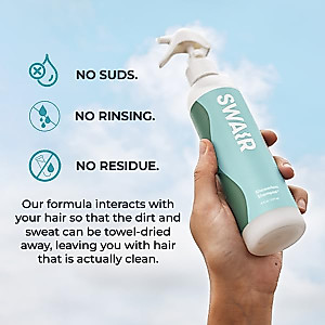 SWAIR Showerless Shampoo 8oz. Dry Shampoo Alternative | Cleans Hair Without Suds, Rinsing or Residue | Alcohol Free