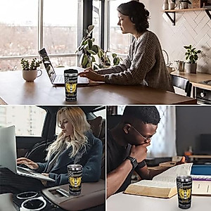 OSUKI Army Retired Chief Warrant Officer Emblem Cw2 Coffee Travel Mug Stainless Steel Straw Travel Tumbler Vacuum Insulated Keep Cold