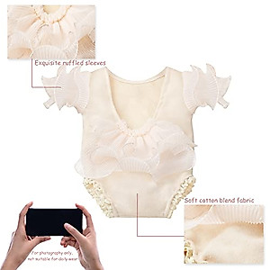 ForBaysy Newborn Photography Outfit Baby Girls Photography Props Photo Shoot Ruffles Lace Romper Newborn Costume