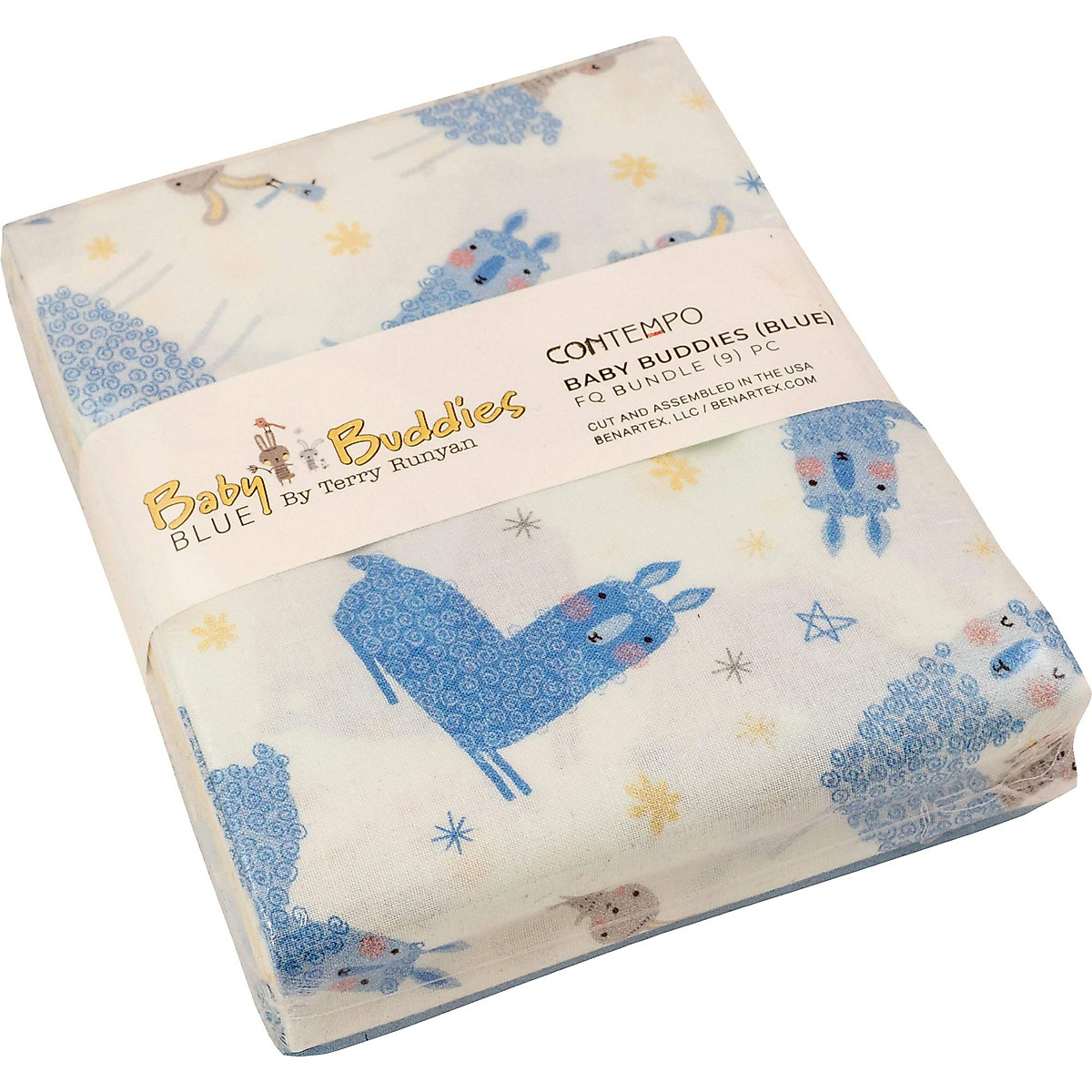 Terry Runyan Baby Buddies Blue 9 Fat Quarters Benartex