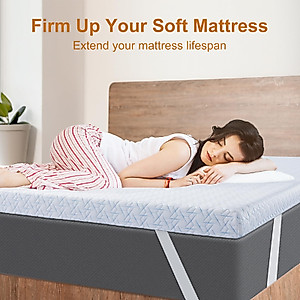 Maxzzz Mattress Topper Queen Size, 2 Inch Gel Memory Foam Mattress Topper with Cover Pressure Relief Soft Bed Topper, Non-Slip Design with Removable & Washable Cover, CertiPUR-US and Oeko-TEX