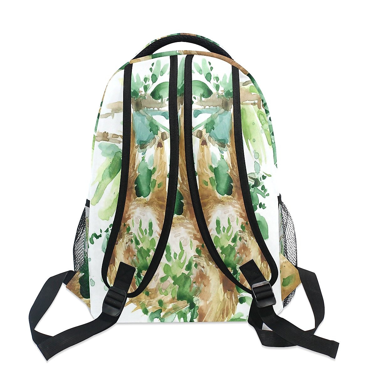 Tropical Animal Sloth Watercolor Backpack Travel School Shoulder Bag for Kids Boys Girls Women Men 11.5x8x16 in