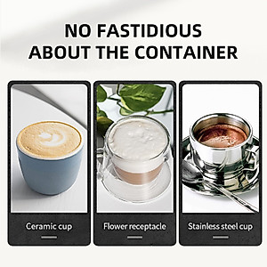 Lamido Milk Frother Handheld with Wall Mounted Stand, Mini Foamer Wand for Lattes, USB Rechargeable Drink Mixer, Electric Hand Whisk, Automatic Stirrers & Coffee Blender - Kitchen Gifts - Black