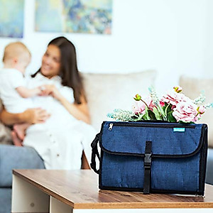 Portable Changing Pad Diaper Bag – Premium Quality Baby Changing Pad Baby Diaper Bag – Sleek, Chic, Zip-Apart Portable Diaper Changing Pad Diaper Clutch w/Zip Storage, Smart Handles and Wipe Pockets!