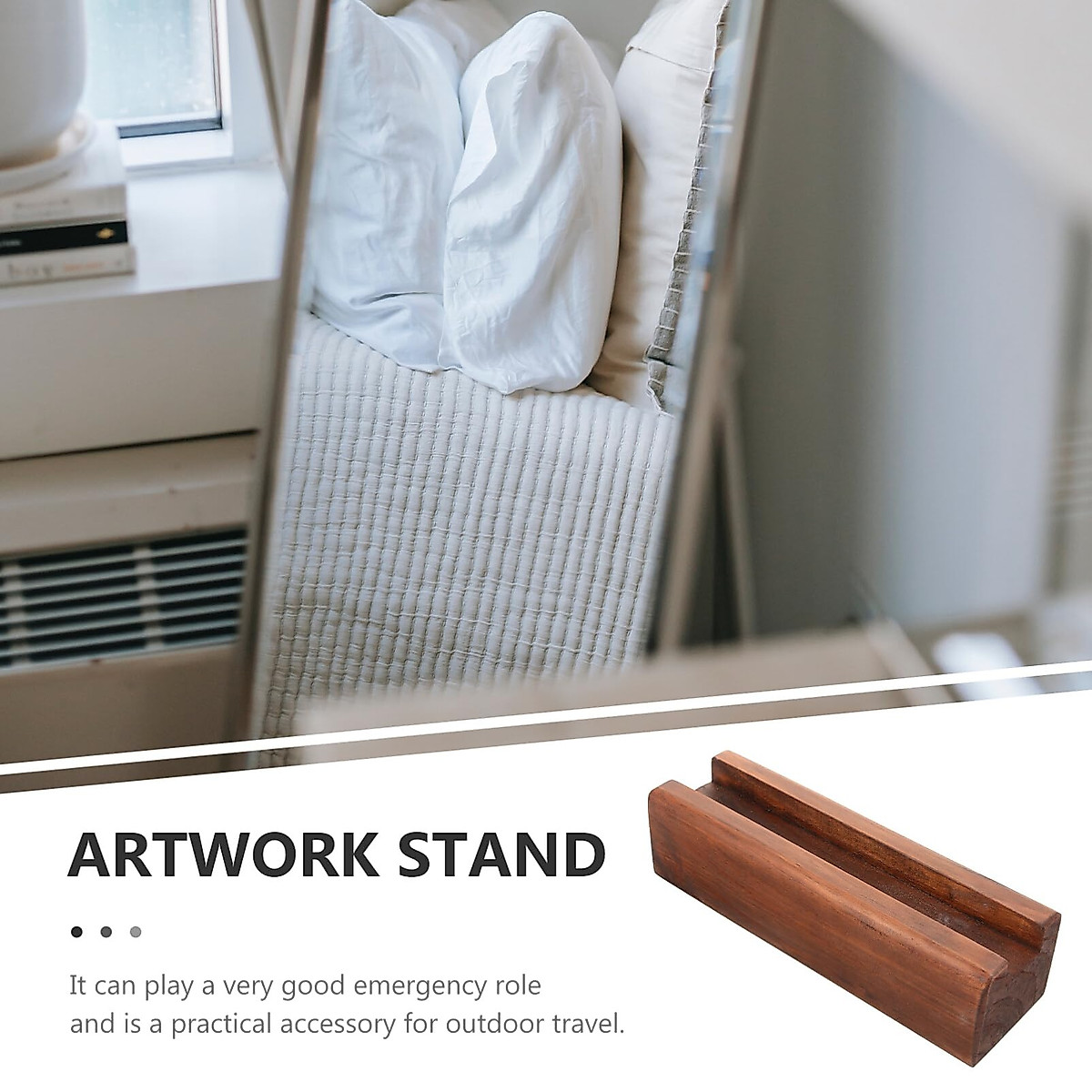 Cabilock Wood Full Length Mirror Holder Rack Display Support Full Length Mirror Stand Artwork Stand Wood Display Mount Wooden Art Mount Display Rack Wood Artwork Rack Wood Display Stand