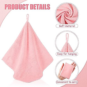 Preboun 100 Pack Washcloths Towel Set Pink Face Cloths Microfiber Baby Wash Cloth Cleaning Cloth Fast Drying Bath Towel Absorbent for Sport Girl Woman 12 x 12 Inches