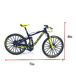 Ailejia Mountain Bike Toy Mini Cake Topper Dirt Bicycle Ornament Vehicles Model Cake Toppers Road Model Bikes BMX Decoration Crafts for Home (Black Green)