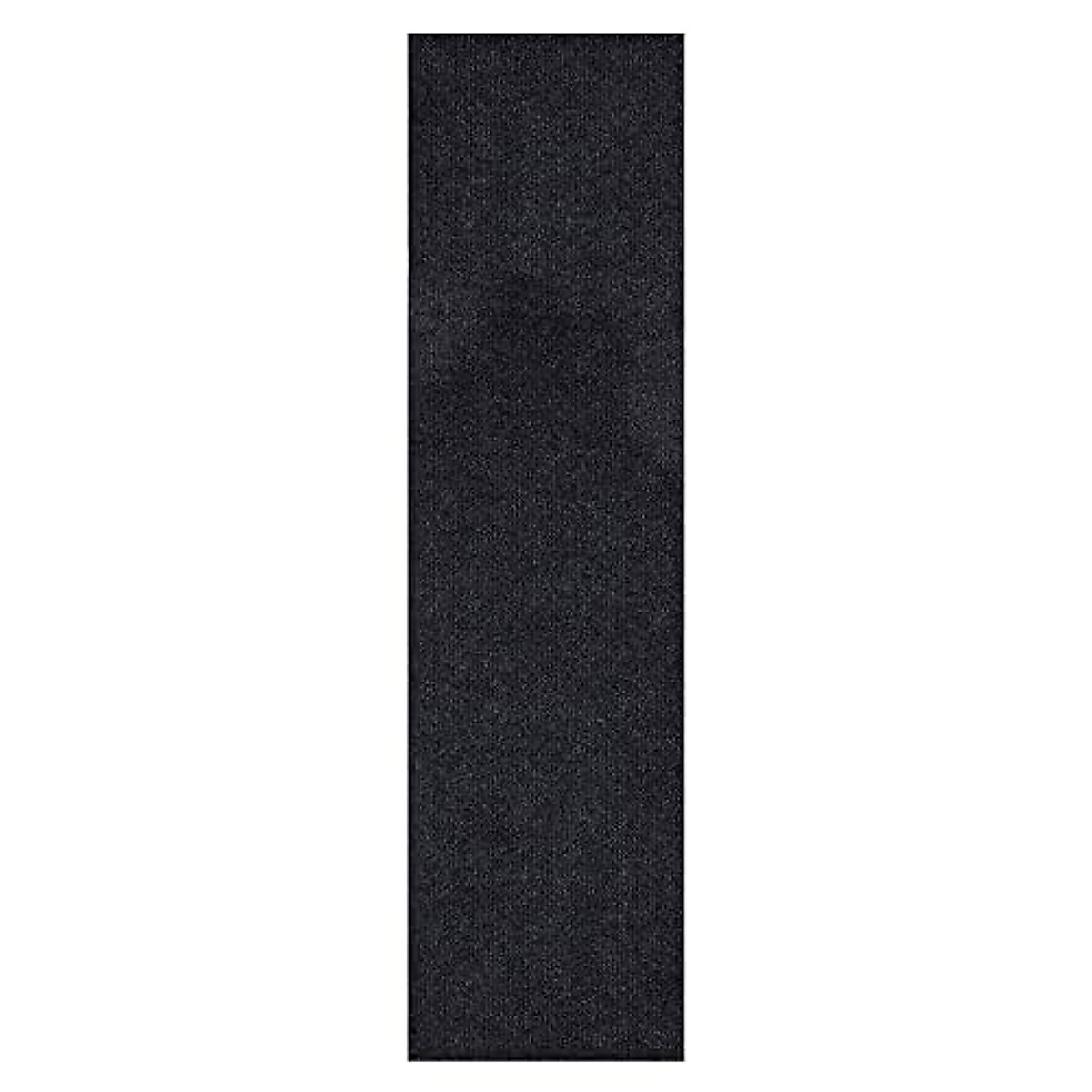 Scrape Rib Solid Design Non-Slip Rubberback 3x10 Indoor/Outdoor Waterproof Runner Rug for Hallway, Kitchen, Living Room, Garage, Patio, 2'7" x 9'10", Black