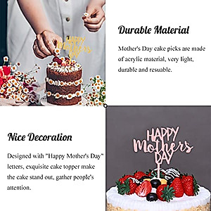 Happy Mothers Day Cake Topper, 10PCS Acrylic Glitter Mother's Day Cupcake Topper Decoration Picks for Birthday Mother's Day Cake Party Supplies (Gold -2)
