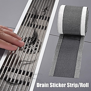 Shower Drain Hair Catcher Disposable Floor Drain Filter Stickers Mesh Window Leak Repair for Bathroom Kitchen Bedroom 5M/10M (5M)