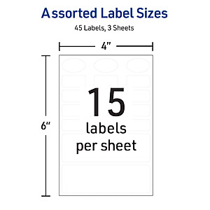 Avery No-Iron Kids Clothing Labels, Washer & Dryer Safe, Writable Fabric Labels, 45 Daycare Labels, 1 Pack (40700), White