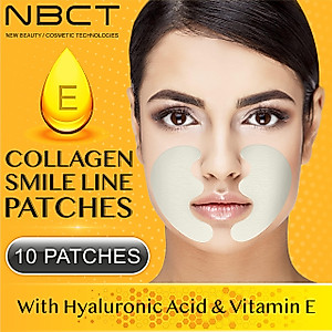 NBCT Collagen Smile Line Wrinkle Patches with Hyaluronic Acid, Aloe Vera, Vitamin E, Skin Safe & Botox Alternative