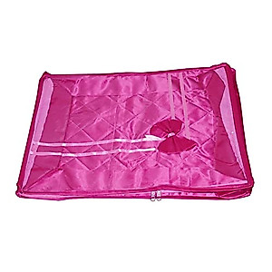 atorakushon 12 Piece Fabric Satin Saree Cover Clothes Storage Bags Set With Transparent Window Extra Large Wardrobe Garments Organizers (Purple)